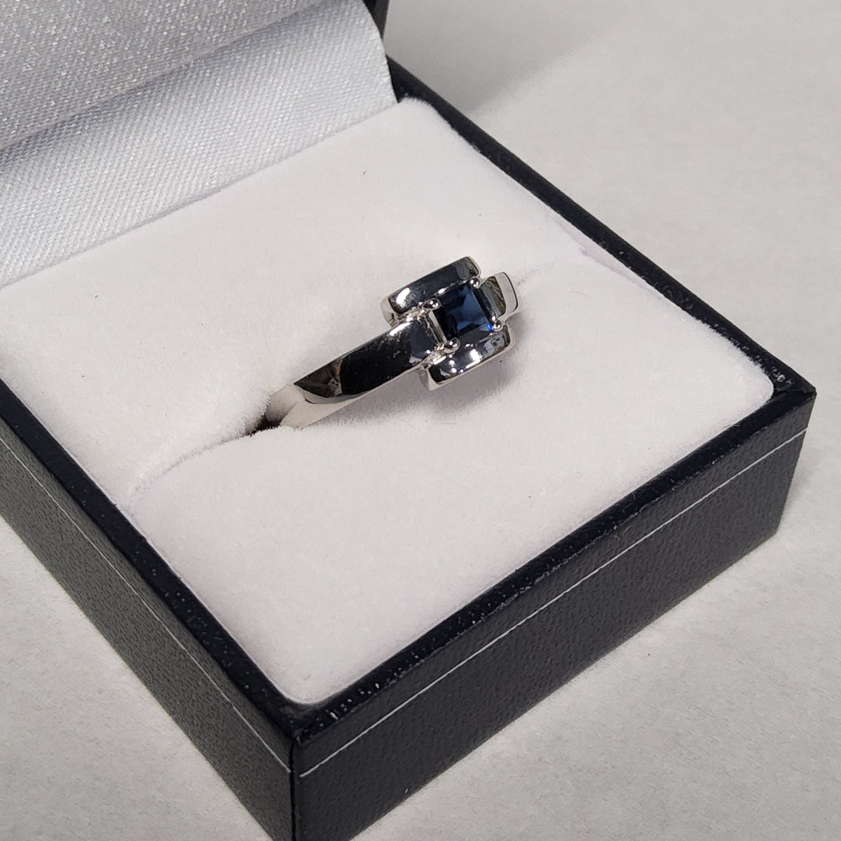 Square Cut Sapphire Ring – Lesser Jewellers