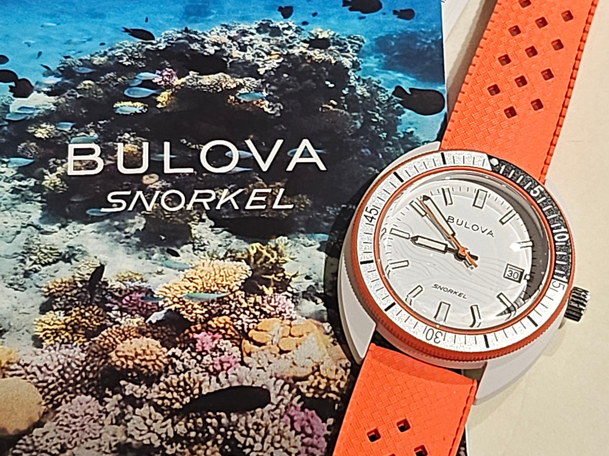 Bulova Orange Rubber Strap Watch - 98B448 (Snorkel) – Lesser Jewellers
