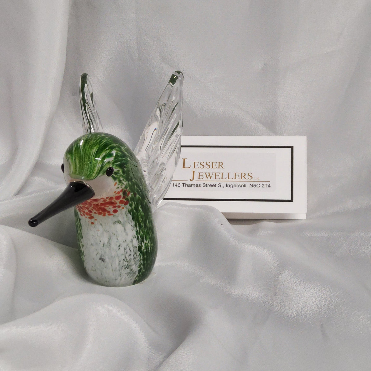 Bird Figurine - Glass Ruby -Throated Hummingbird – Lesser Jewellers