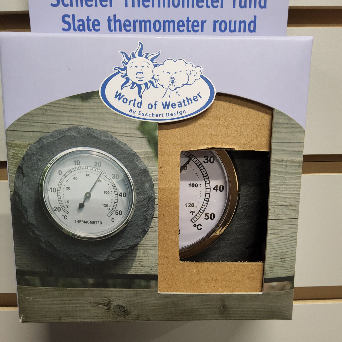 Indoor/Outdoor Thermometer - Round with Slate Edge – Lesser Jewellers